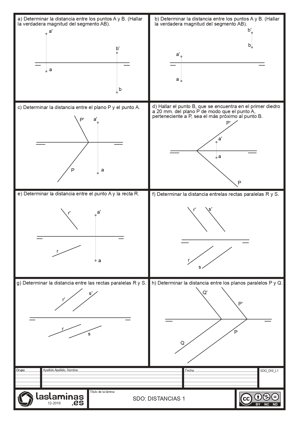 SISTEMA DIÉDRICO :: EJERCICIOS DIBUJO TÉCNICO BACHILLERATO